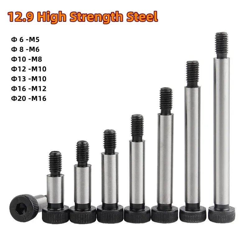 Высокопрочные стальные болты с шестигранной головкой M5 M6 M8 M10 M12 Dia = shoulder dia 6-M5, 60mm