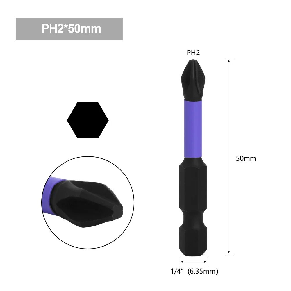 Магнитные ударные биты ANENG D1 для шуруповерта PH2x50mm