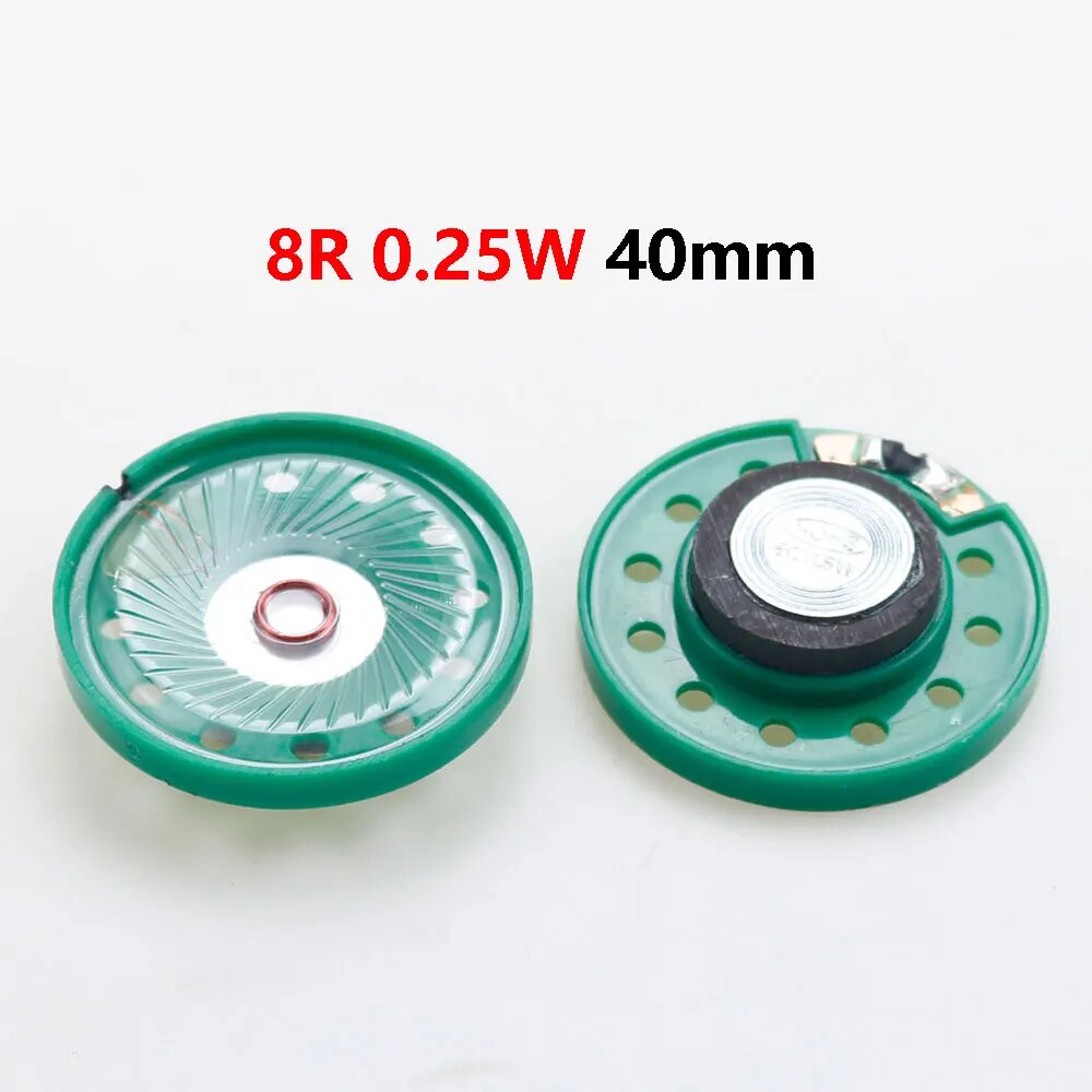 Громкоговорители, зеленый, пластик, Doorbell horn Toy-car speaker, 2 шт. 8R 0.25W 40mm