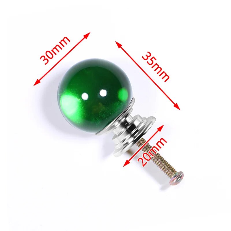 Ручки для мебели NAIERDI хрустальные 30 мм Green