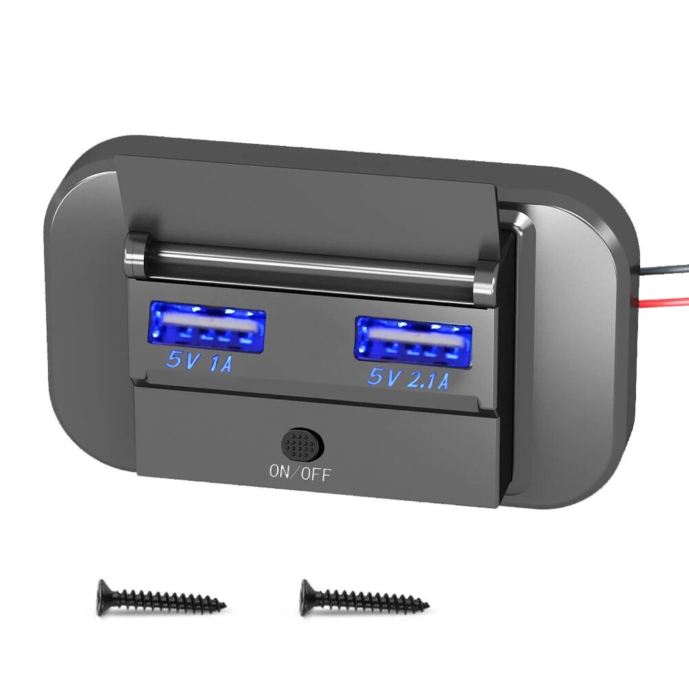 Автомобильный USB разветвитель 5V 3.1A с выключателем