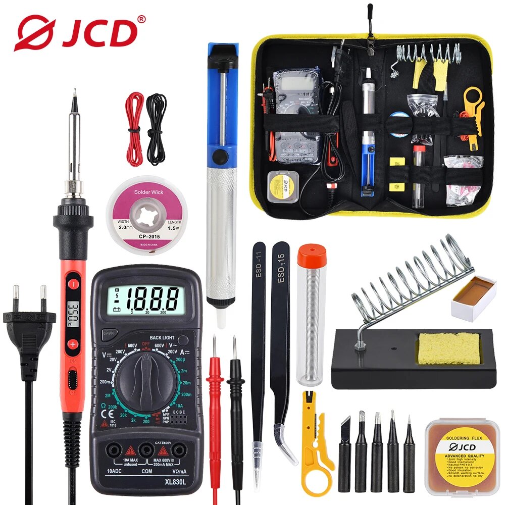 Электрический паяльник JCD 908U 80 Вт 100W 220V, EU, серебристый