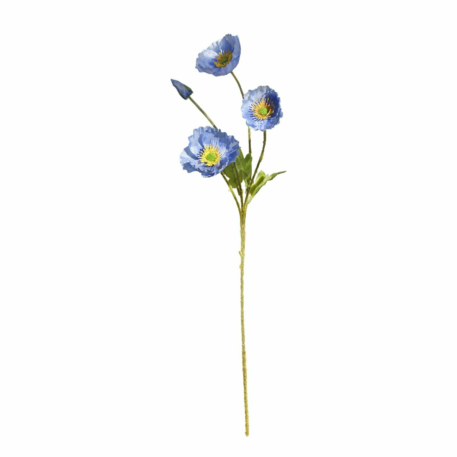 Имитационный цветок голубого мака с четырьмя головками