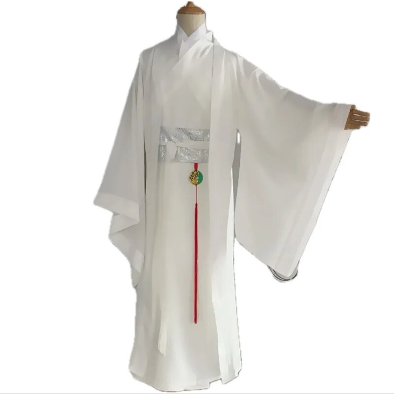 Мужской Ханьфу костюм белый синий черный 3XL Белый, 3XL height 180cm, Color 2