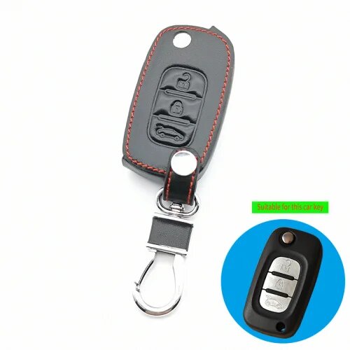 Кожаный чехол для автомобильных ключей чехол для клавиатуры для LADA sport Sedan Priora Kalina Granta Vesta X-Ray аксессуары для автомобильных ключей чехол для ключей s A Black