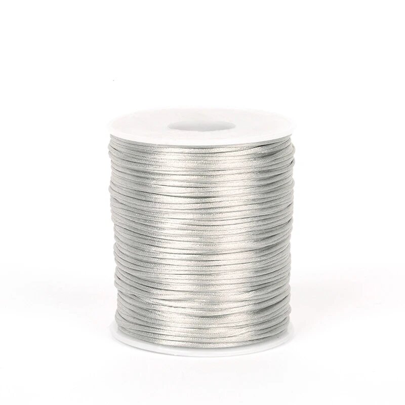 Нейлоновый шнур для рукоделия 1,5 мм 100 м Серебряный, Grey Color