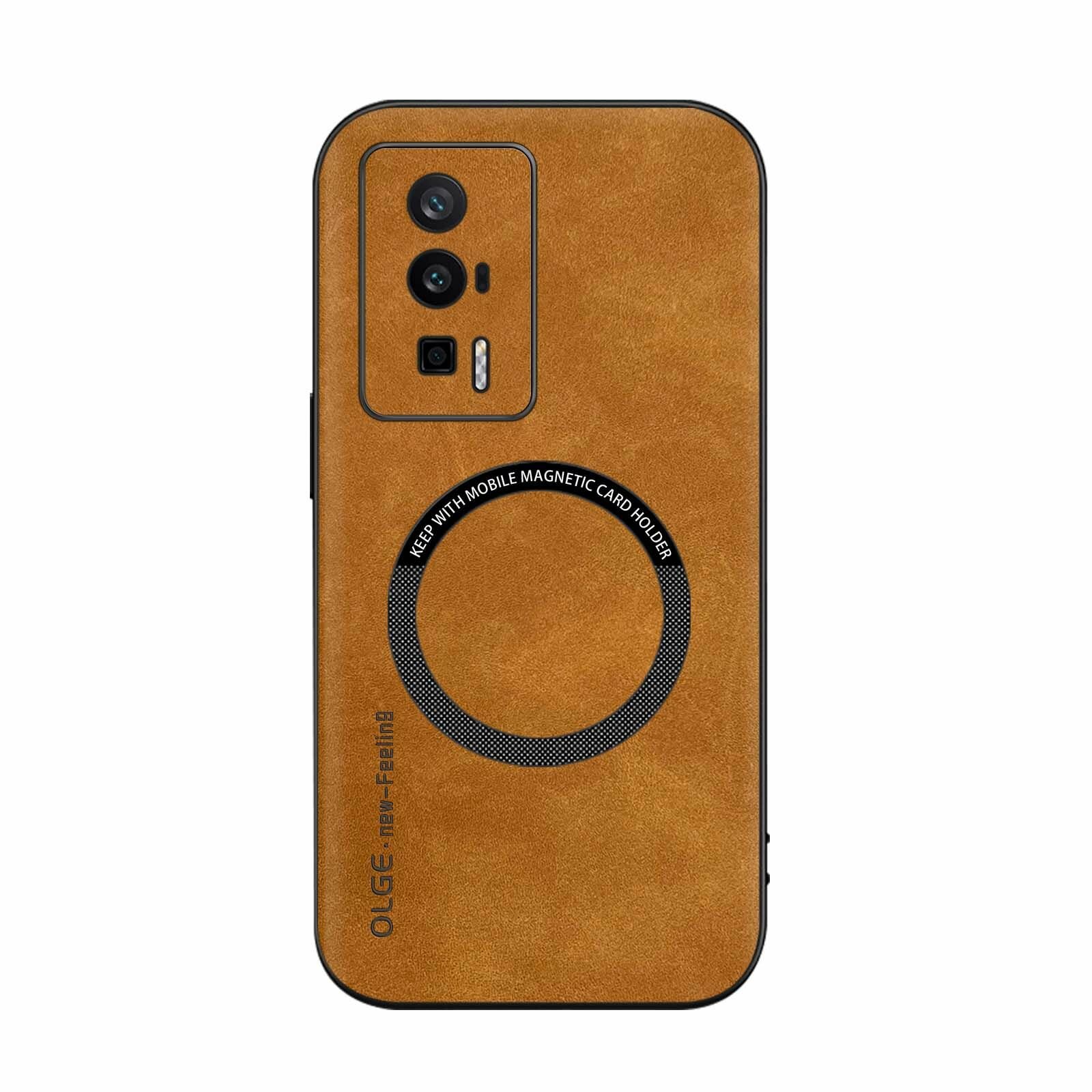 OLGE Для Xiaomi Redmi K60/Xiaomi Redmi K60 Pro/Poco F5 Pro/Сяоми Редми K60/Сяоми Редми K60 Про/Сяоми Поко Ф5 Про кожаный чехол для телефона из овечьей кожи с магнитной крышкой Magsafe