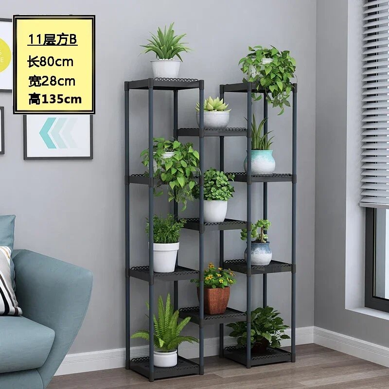 Многоэтажный цветочный стеллаж, Специальный балкон, стойка для горшков, стеллаж для цветов, пластиковые стеллажи для окон, Новые поступления Черный, black square