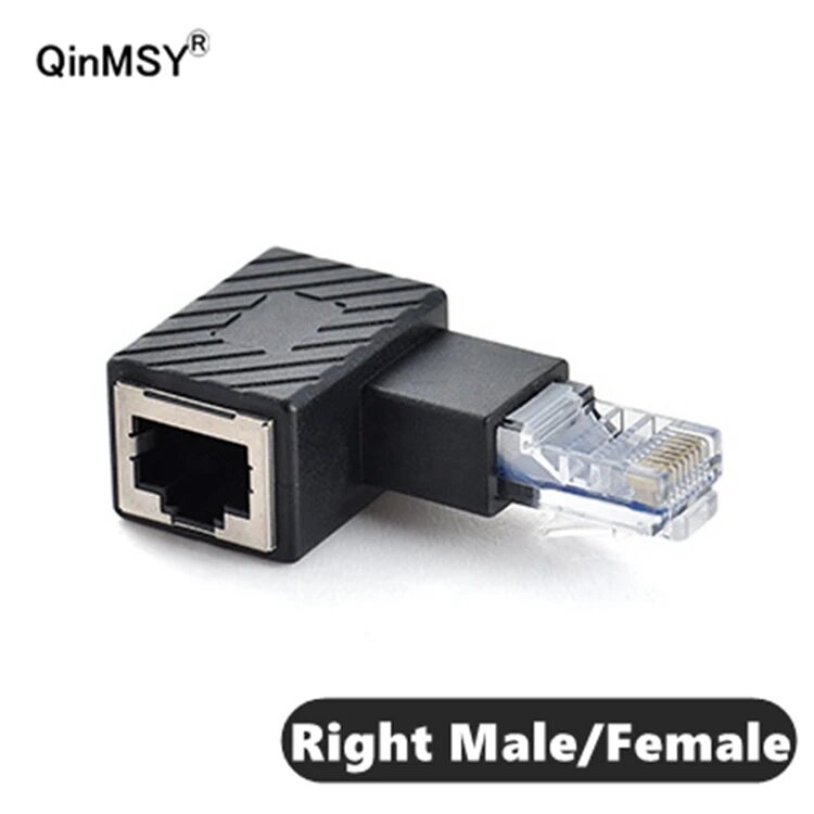 RJ45 переходник 90° Male-Female Right, QinMSY