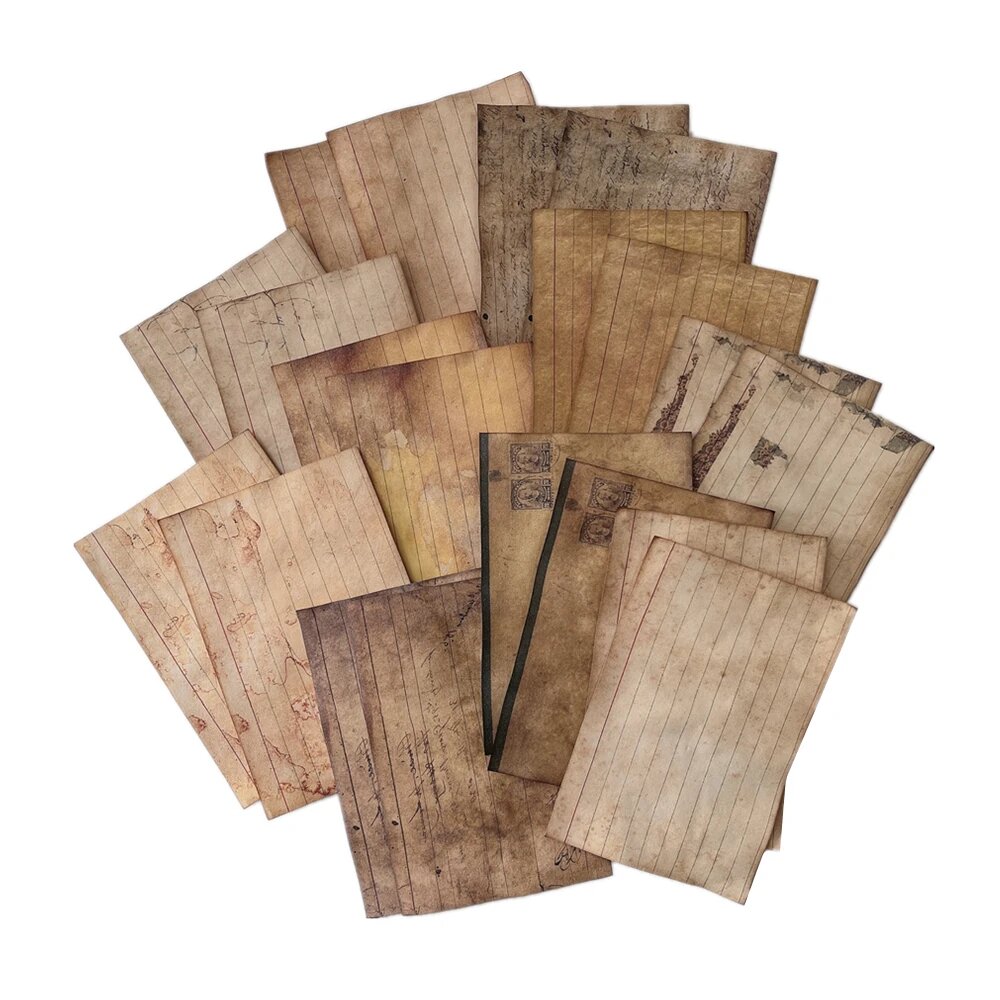 Двусторонняя печать, окрашенная в стиле ретро, бумага, полосатый материал, мусорное украшение для журнала, сделай сам, скрапбукинг, старая книга, страница, крафт-бумага