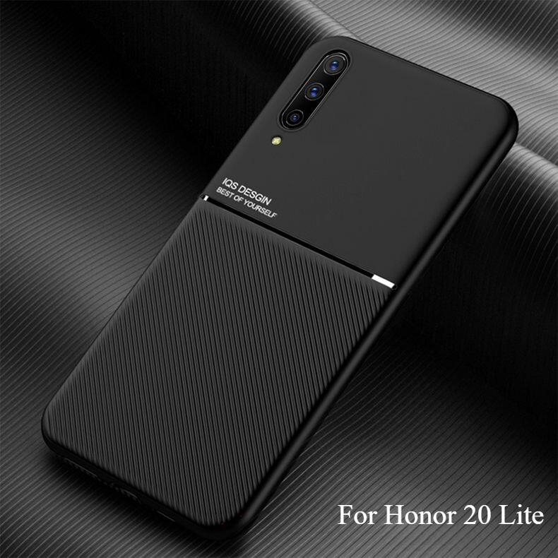 FASNYA Чехол из деловой кожи для Honor 20 Lite/ Honor 30i (Хонор 20 Лайт/ Хонор 30i) с магнитным автомобильным держателем, тонкий защитный чехол для смартфона