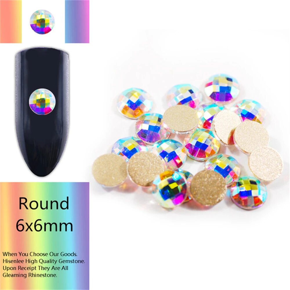 Стразы для ногтей Round 6x6mm, 50Pcs, Цвет: 50Pcs
