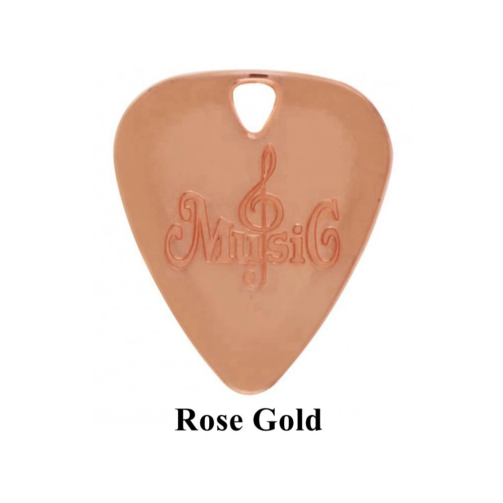 Медиаторы из цинкового сплава, золото-бронза для гитары/бас-гитары/укулеле с отверстием, струнный инструмент, металлический плектр, выщипанный Rose Gold