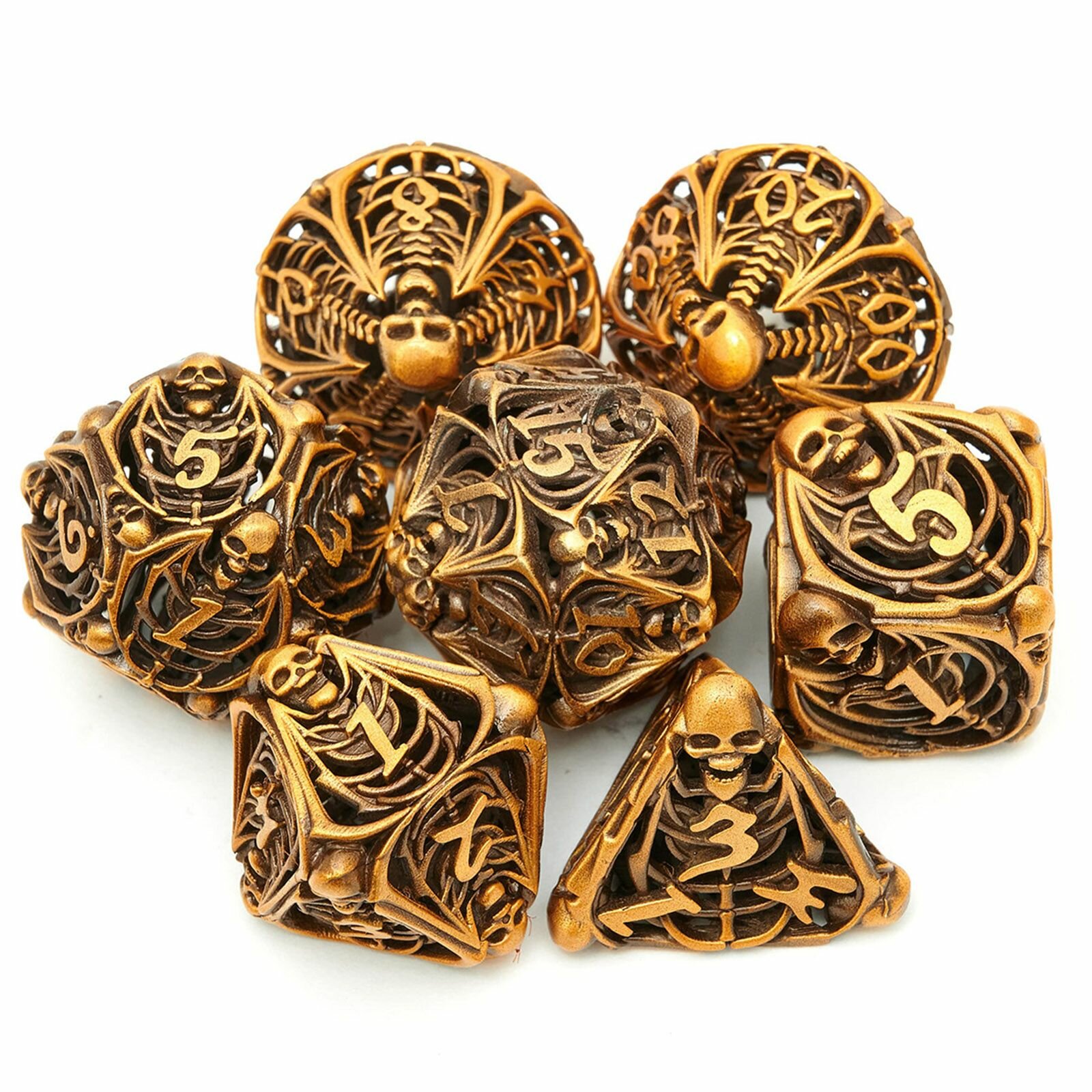 Кубики для DnD (ДнД) 7 шт Металлические , Кости игральные Дайсы, Классический набор дайсов Dungeons & DragonsРолевая игра , Pathfinder, настольные игры