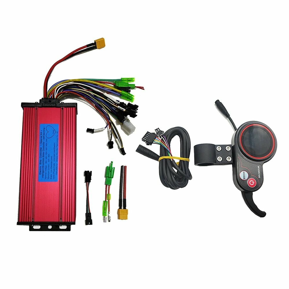Электронный контроллер для скутера BLDC 36В-60В 1000-2000Вт с ЖК-дисплеем Красный, 36V-64V 34A-40A kit