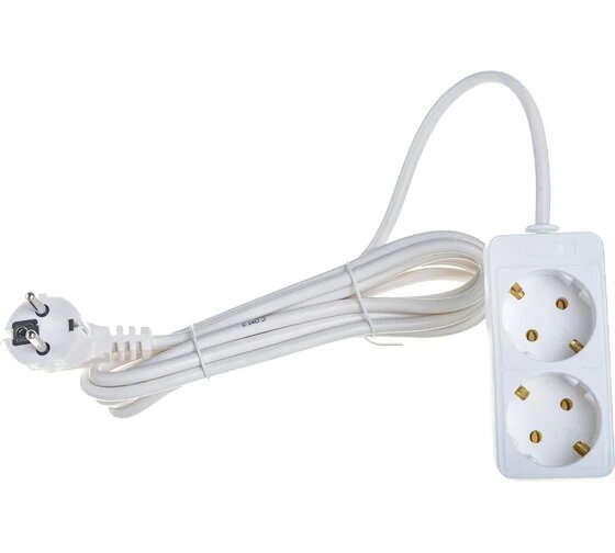 Бытовой удлинитель СОЮЗ ТМ, 3500Вт, с/з, 2гн, ПВС, 3м 481S-6203