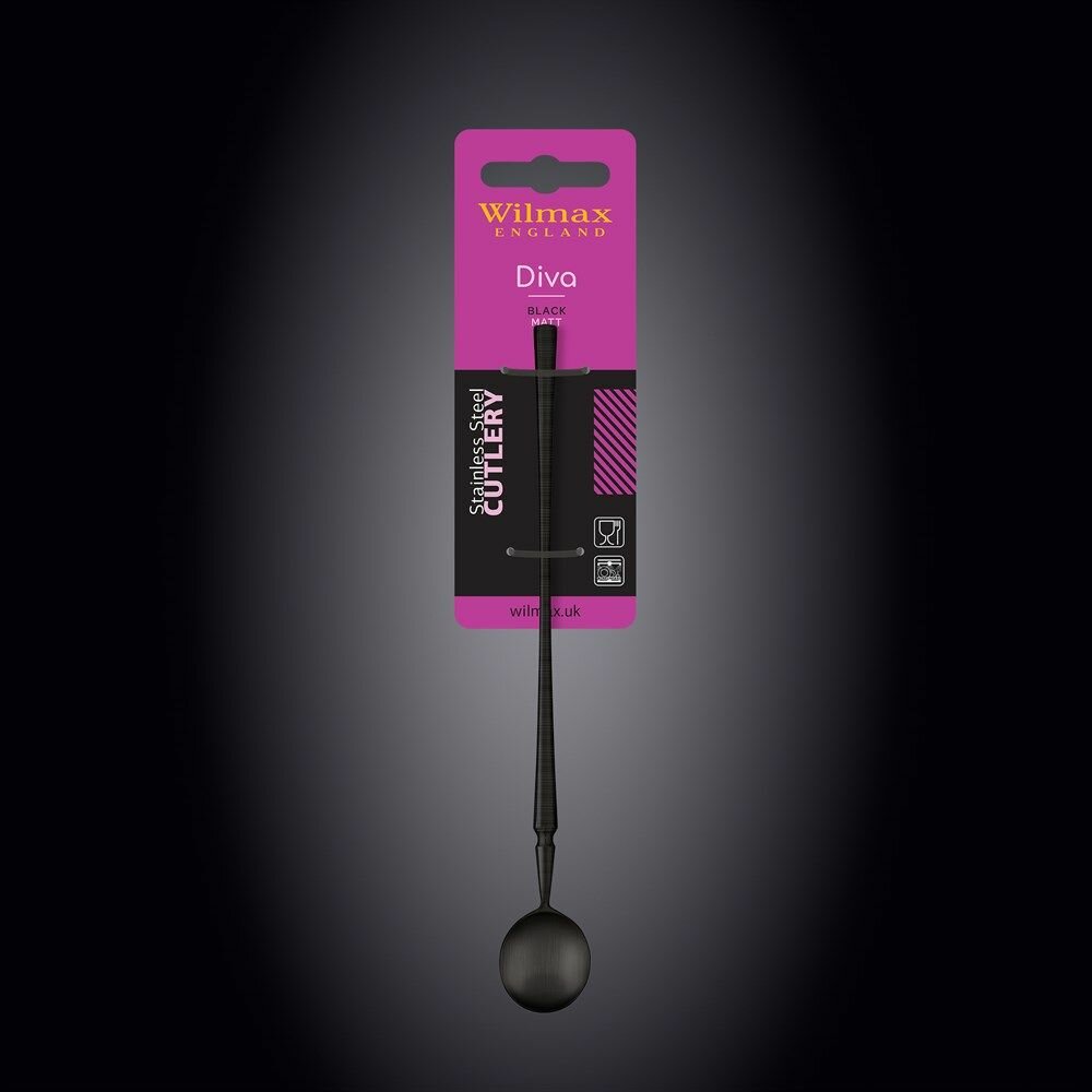Ложка барная Diva Black Matt 20,5 см. (999504545/1B). Wilmax