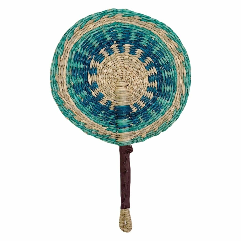 (1шт) Вьетнамский веер ручной работы из Ганы-синий