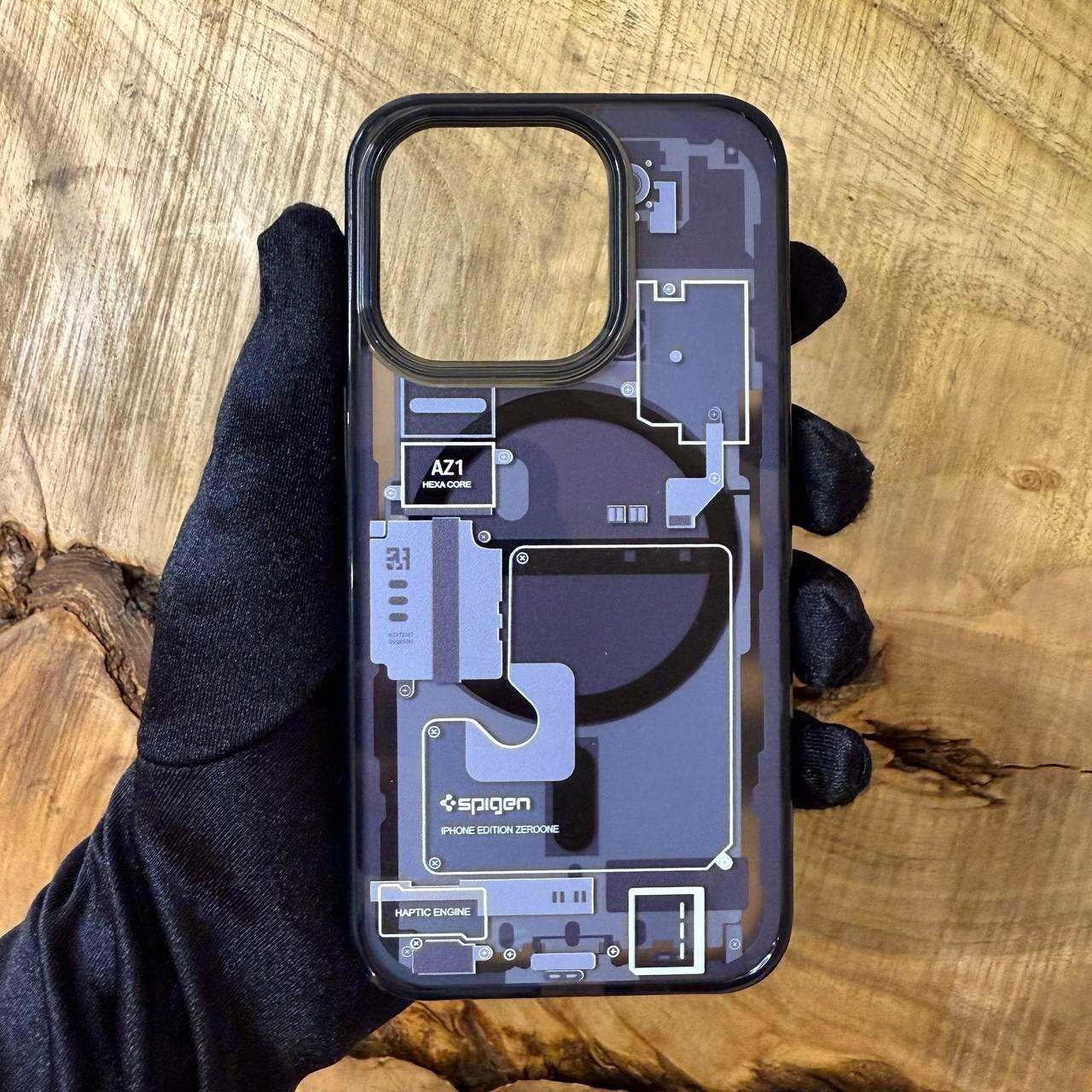 Чехол-накладка SPIGEN / для iPhone 15 Pro / Противоударный / Защита камеры / Magnetik / Черный