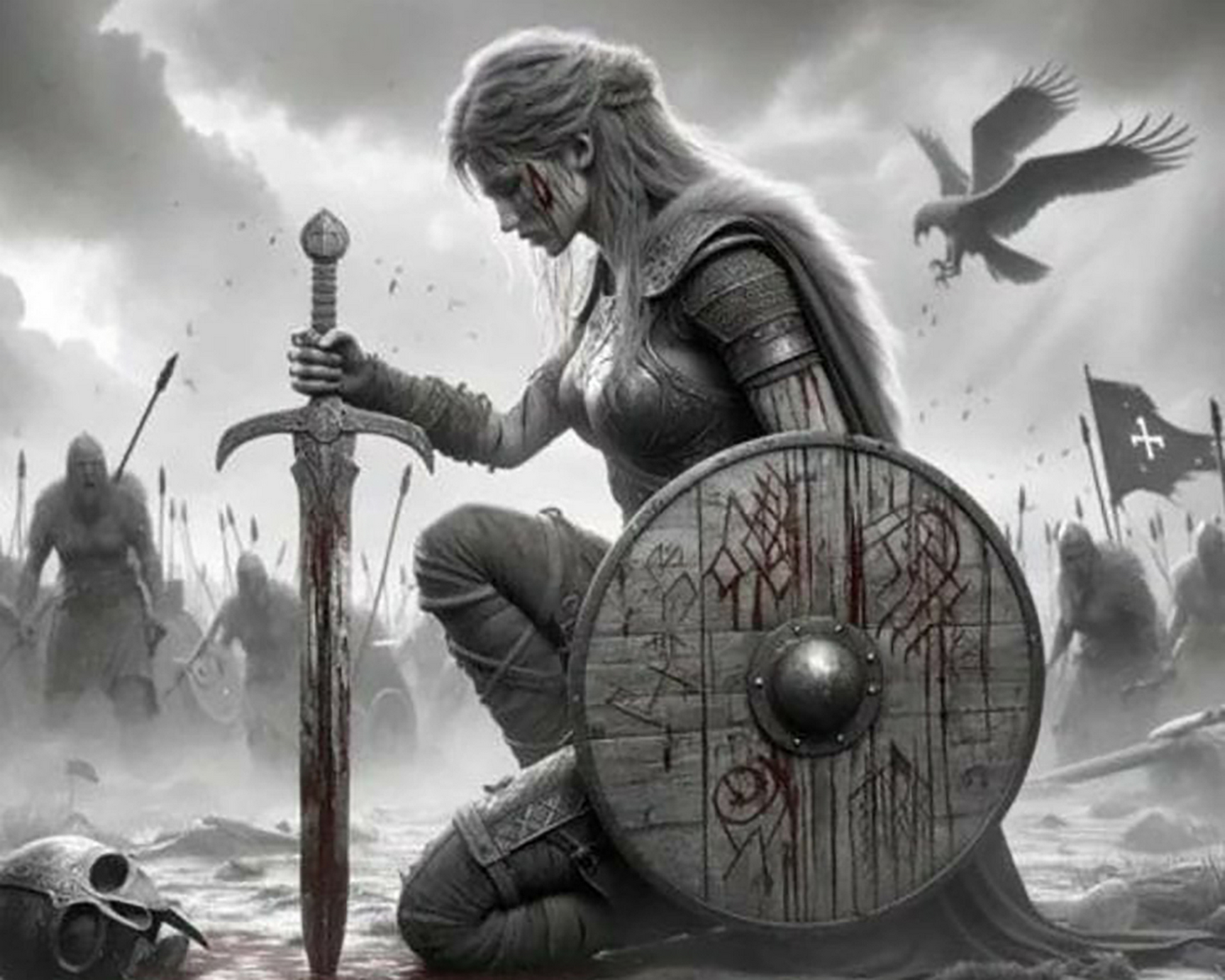 Картина по номерам "Воительница", хлопковый холст на подрамнике 40х50 см, акрил, 000 Art Hobby Home