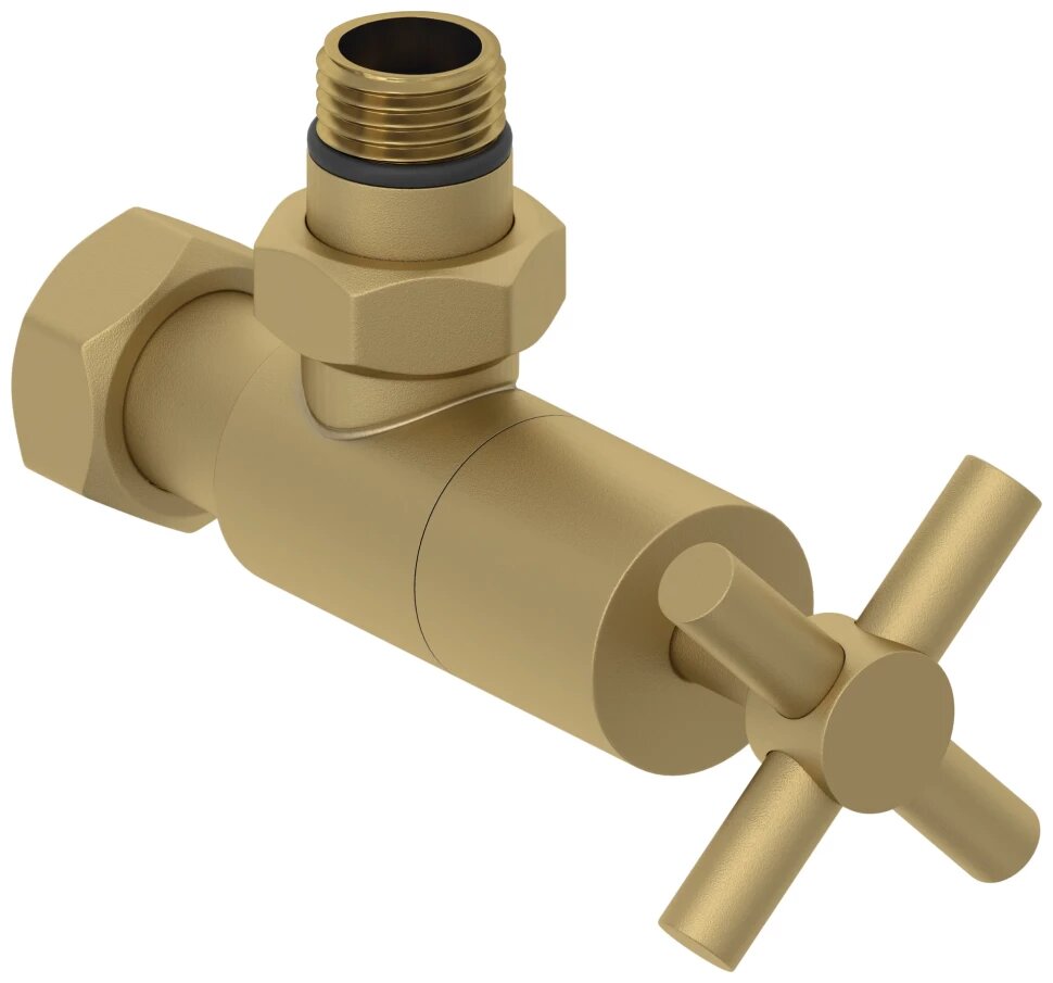 Вентиль запорный угловой Сунержа 032-1408-1234 3/4"x1/2" г/ш, золотой матовый