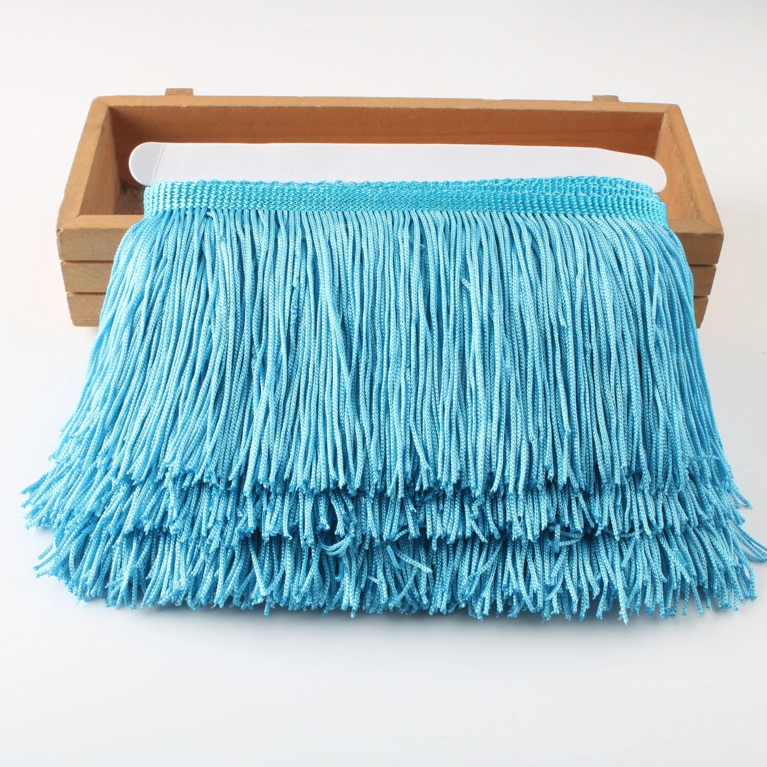 Кружевная бахрома с кисточками, полиэстер, 1 ярд Синий, небесно-голубой