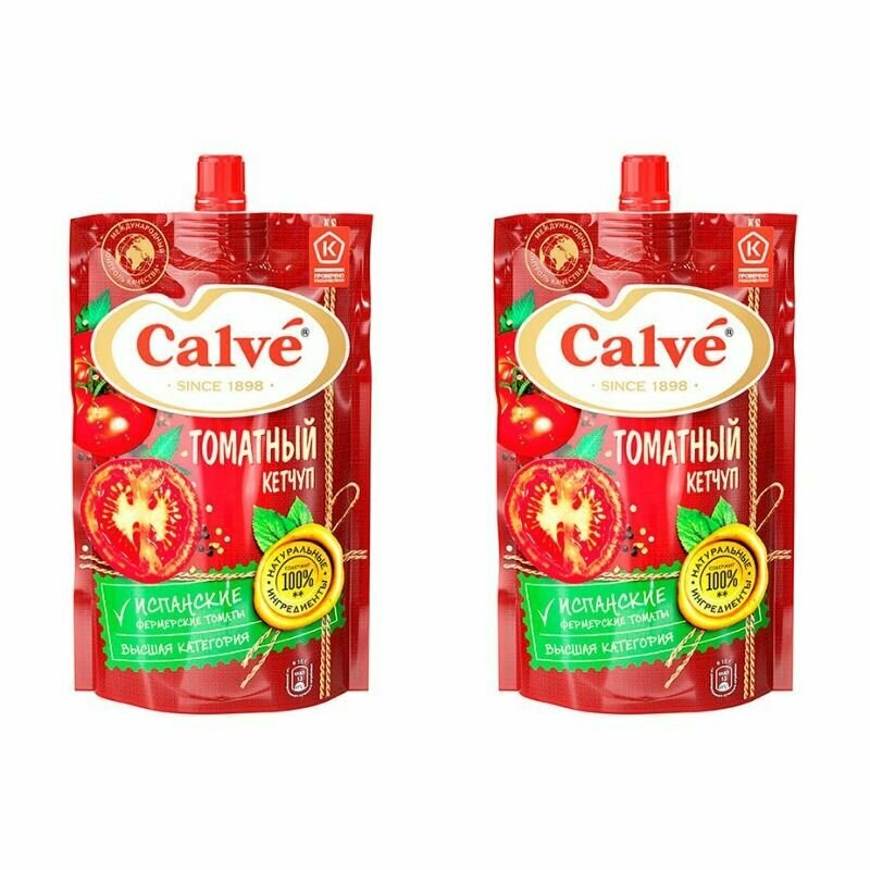 Calve Кетчуп, Томатный, 350 гр, 2 уп.