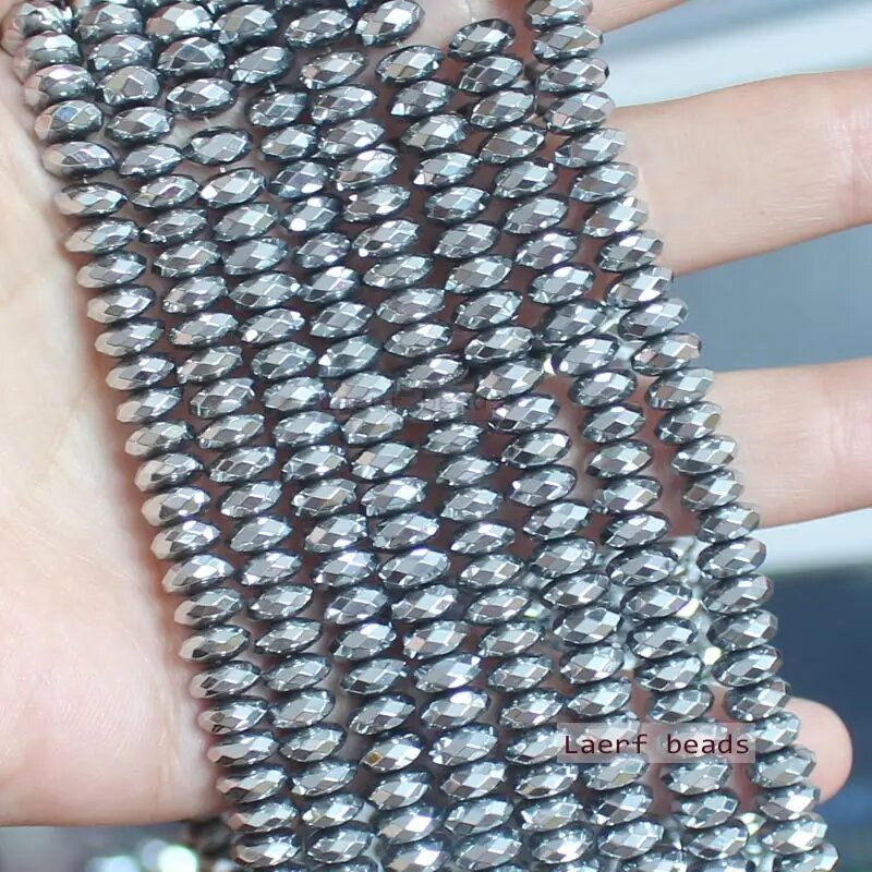Бусины из гематита серебристого цвета лаerf beads 3X6mm 125pcs
