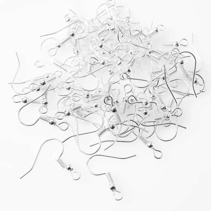 Металлические крючки для сережек, 100 шт Silver