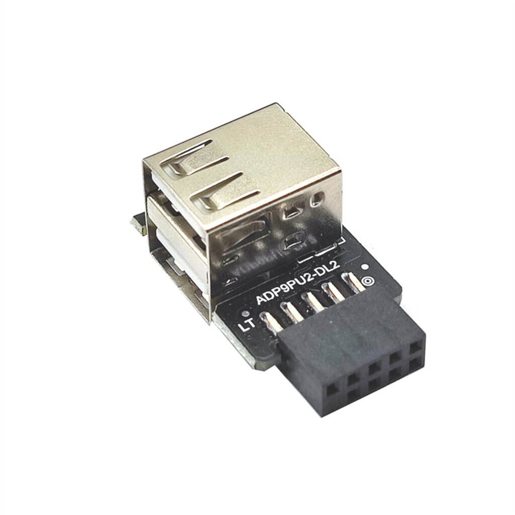 Комплект для подключения питания, Aдаптер 9Pin на два USB, материнская плата 9pin на USB-головку - влево