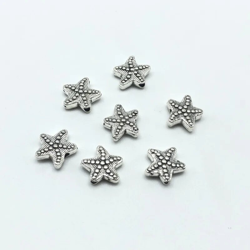 Junkang металлические бусины в форме морских звезд и звезд 20 шт. silver