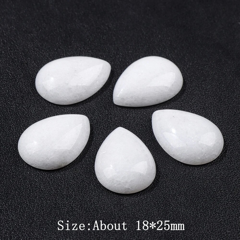 Кабошоны из натуральных камней RISYF 10 штук Белый, 10 Pieces, 8. White Chalcedony