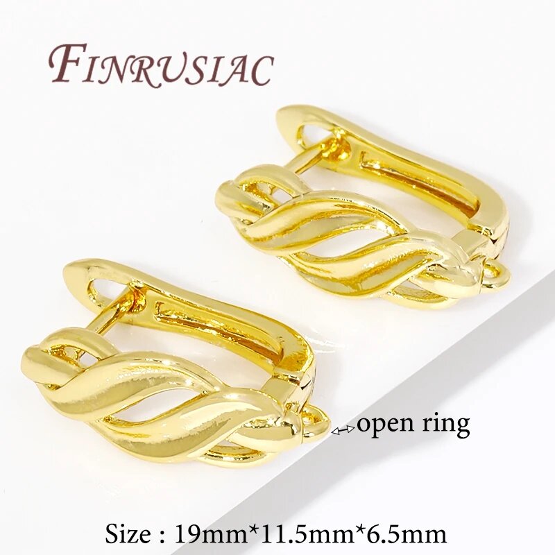 Золотые серьги-кольца FINRUSIAC 18K Gold Plated