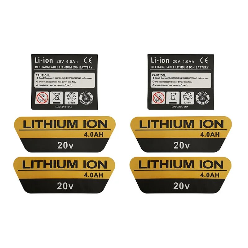 Наклейки на аккумулятор Li-Ion 20V 4.0Ah