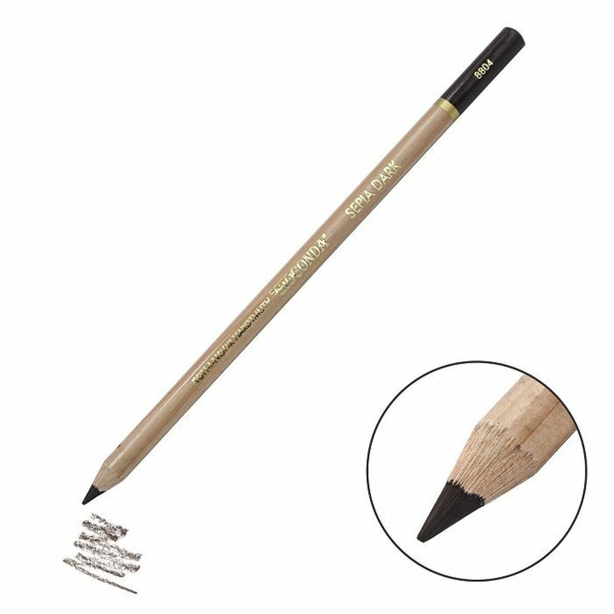 Сепия в карандаше Koh-I-Noor Gioconda, коричневая темная, d=4.2мм, 1шт. (8804012001KS)