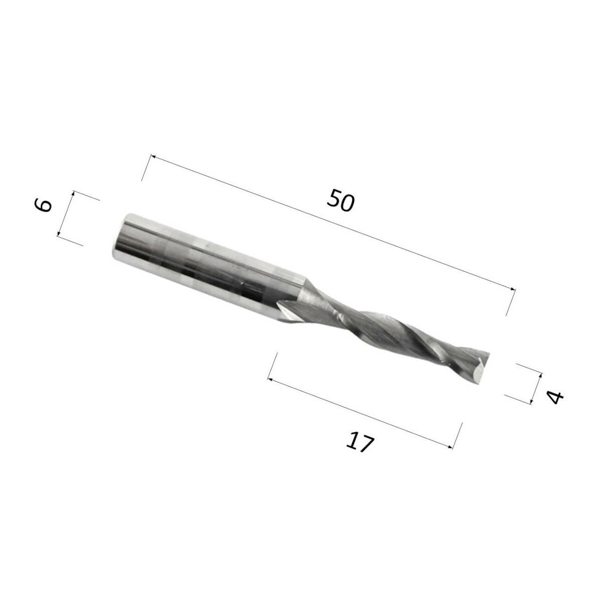 Фреза DJTOL N2LX6417 спиральная двухзаходная стружка вверх (по дереву, композиту (АКП), пластику)