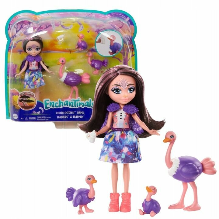 Кукла Enchantimals Mattel - Кукла Офелия Страус и Семья Страусов - Энчантималс GTM32