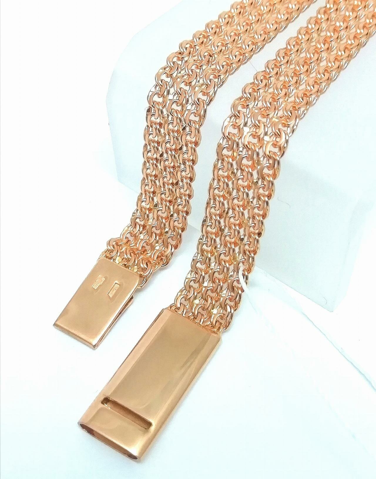 Браслет, красное золото, 585 проба