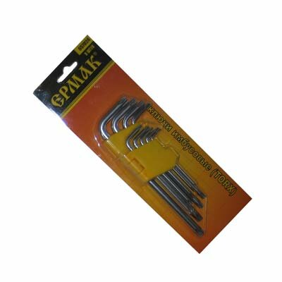 Набор ключей имбусовых 9пр.(75*3мм-170*9мм) TORX / уп.10шт