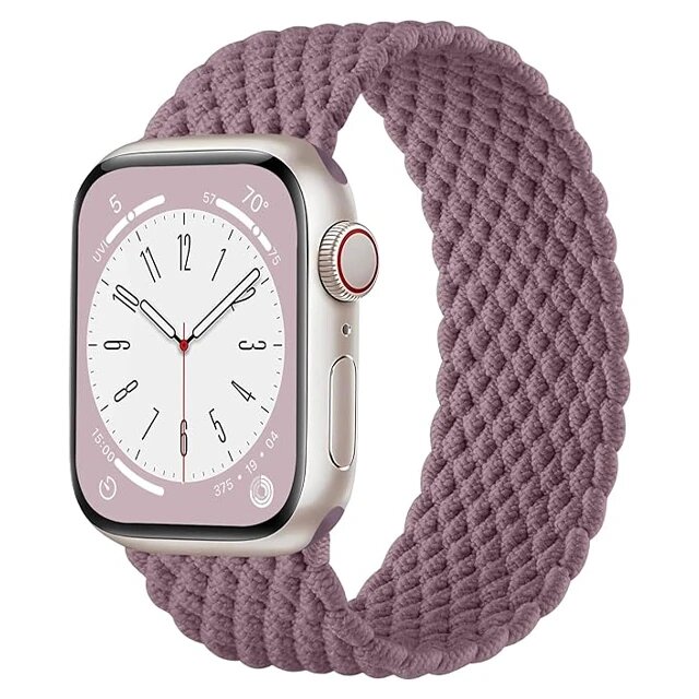 Lerxiuer Нейлоновый плетеный ремешок для Apple Watch S, smoke purple, 38mm 40mm 41mm, Розовый