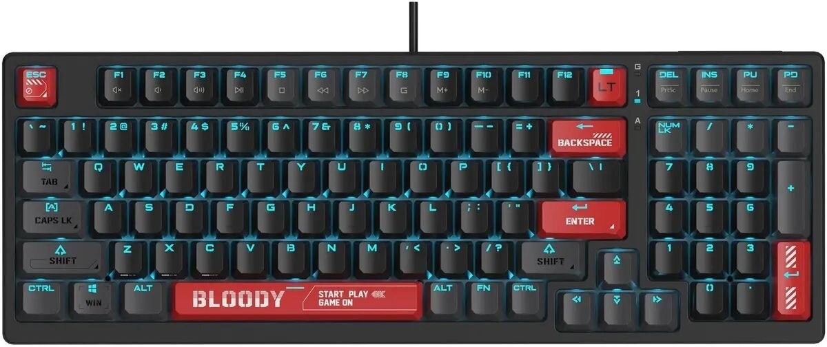 Клавиатура A4Tech Bloody AT98 LED игровая черный/красный (AT98)