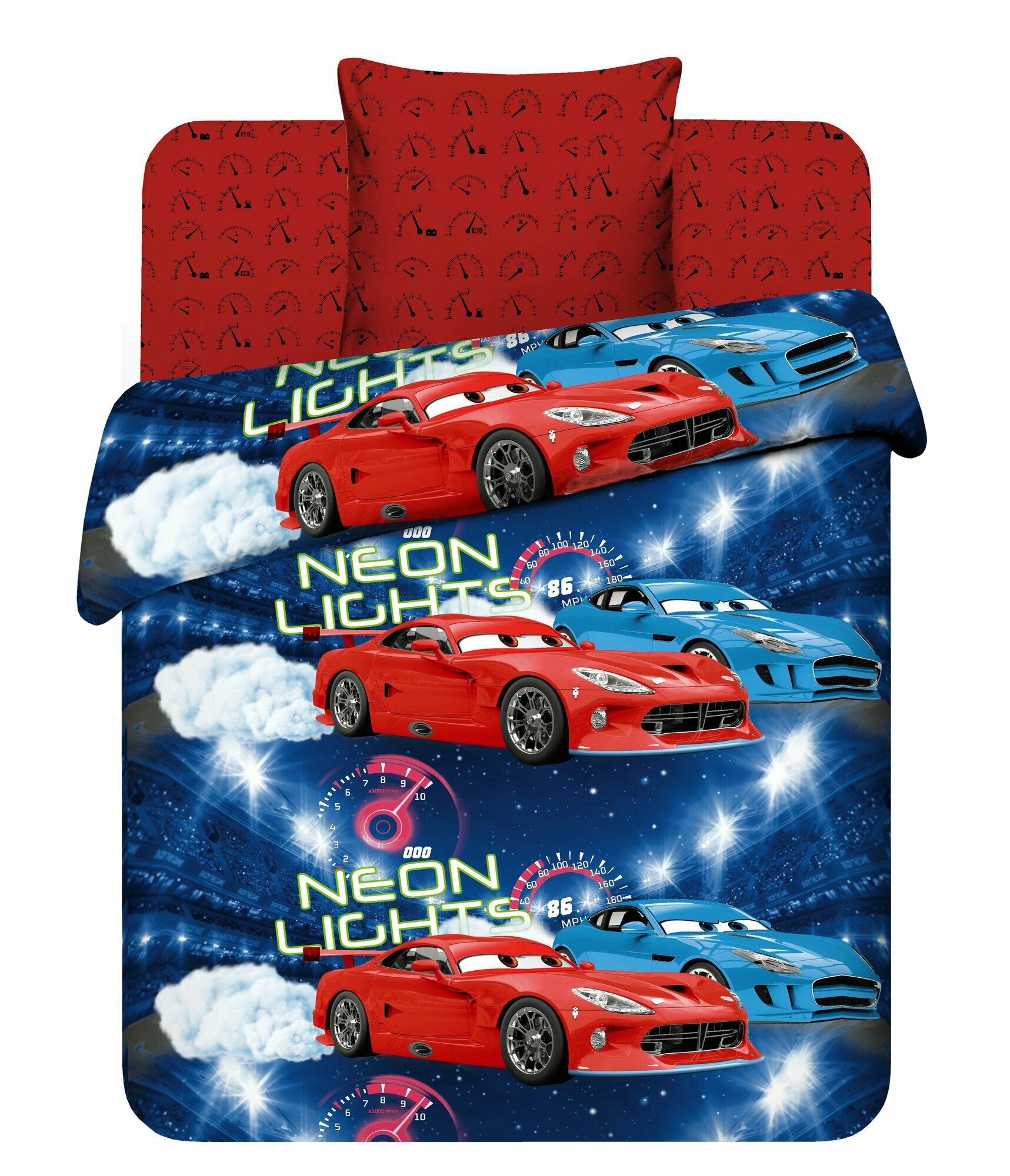 Постельное белье "Василёк" Тинейджер 10577/1 Тачки размер 1,5 спальный для детей и подростков простыня на резинке