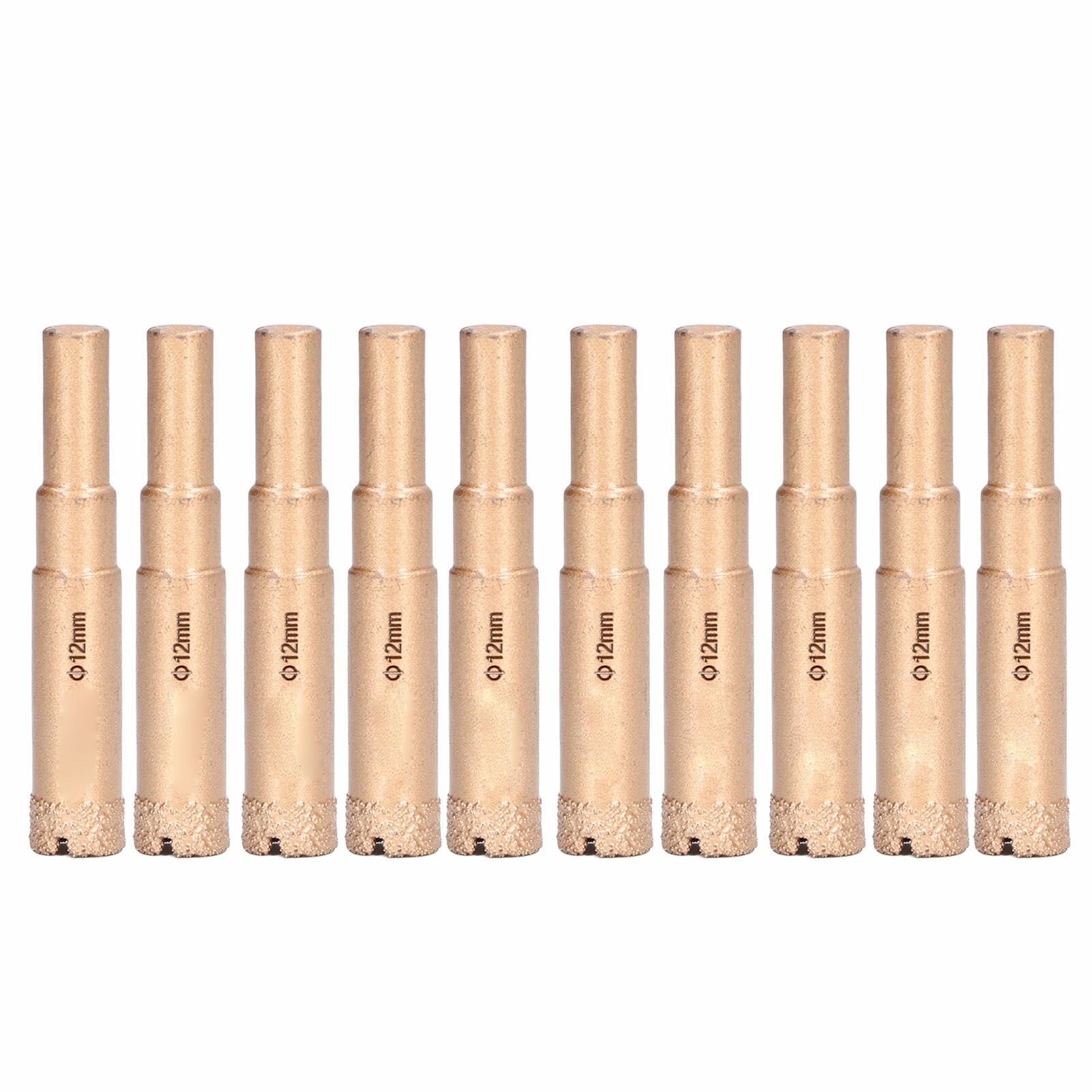 10 шт. Алмазная коронка с большим крутящим моментом 12 мм для стекла, керамики, мрамора