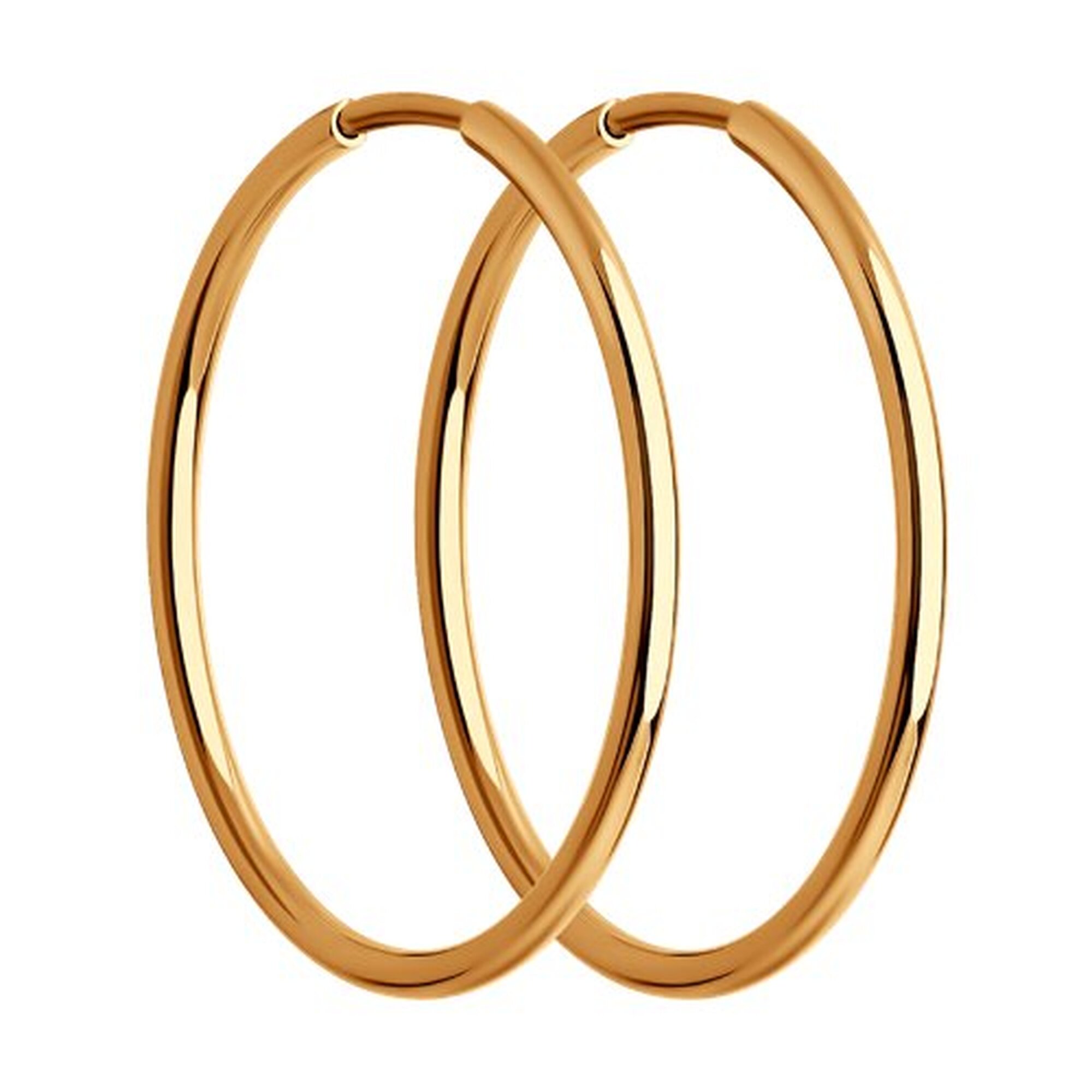 Серьги конго, красное золото, 585 проба