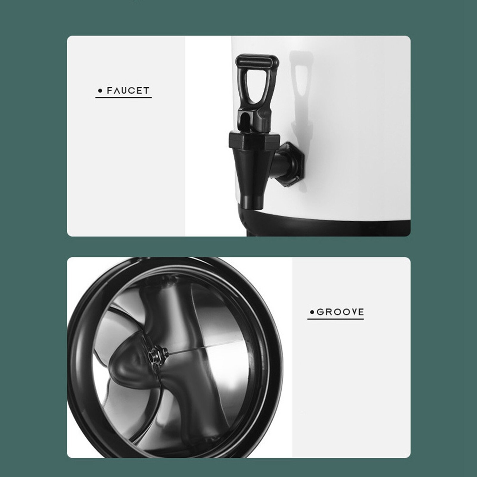 Изолированный диспенсер для горячих и холодных напитков, ведро для напитков из нержавеющей стали с краном для чая с молоком, 8 л, светло-синий