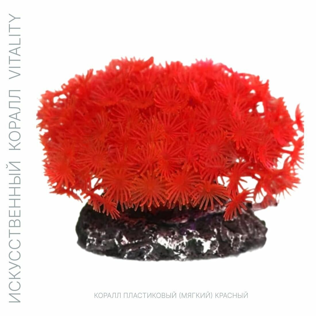 Коралл пластиковый Vitality(мягкий) красный 10х10х10см (CA006R)