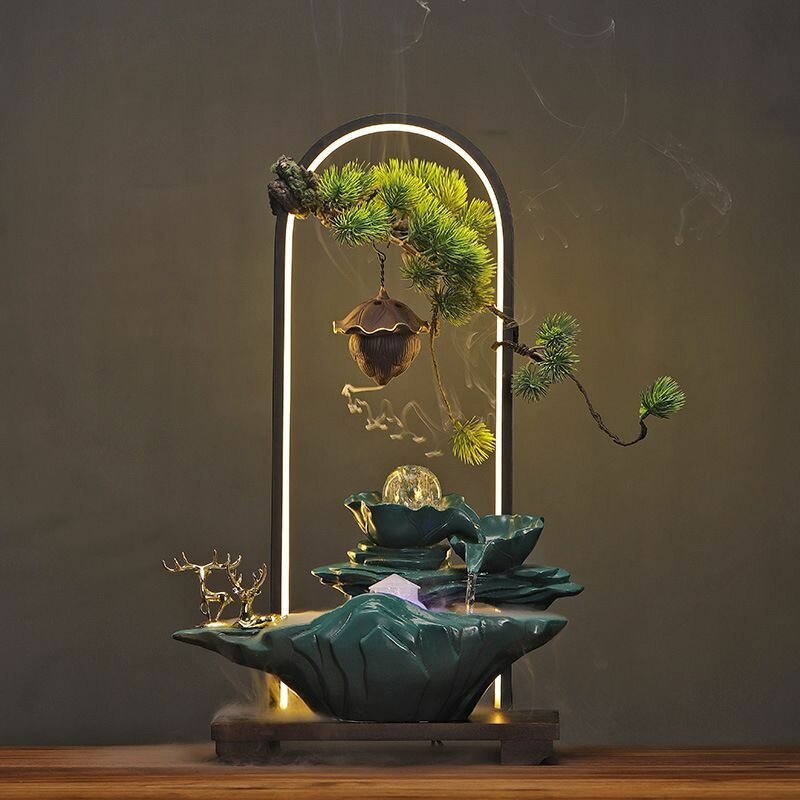 Украшение фонтана в китайском стиле, креативный фонтан в китайском стиле, офисное украшение -HJ