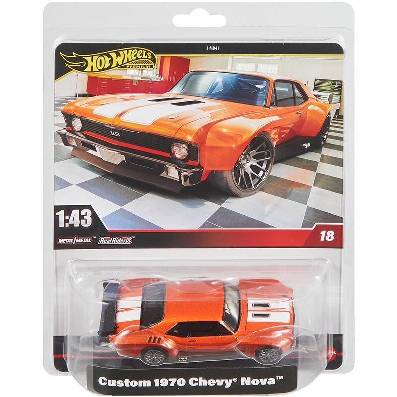 Машинка коллекционная Hot Wheels премиальная 1/43-Custom 1970 Chevy Nova