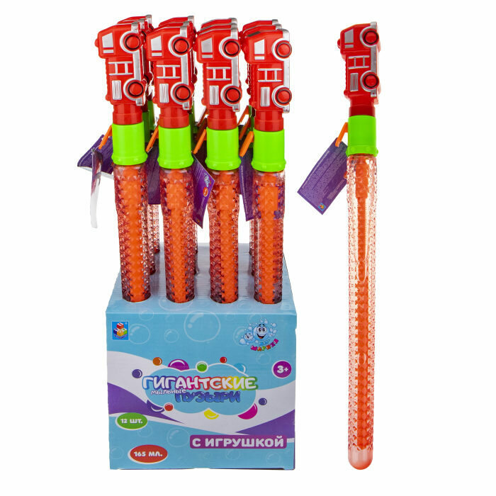 Мыльные пузыри 1Toy Мы-шарики! гигантские, с раскладным элементом, колба 49 см 165 мл Пожарка (Т19961)