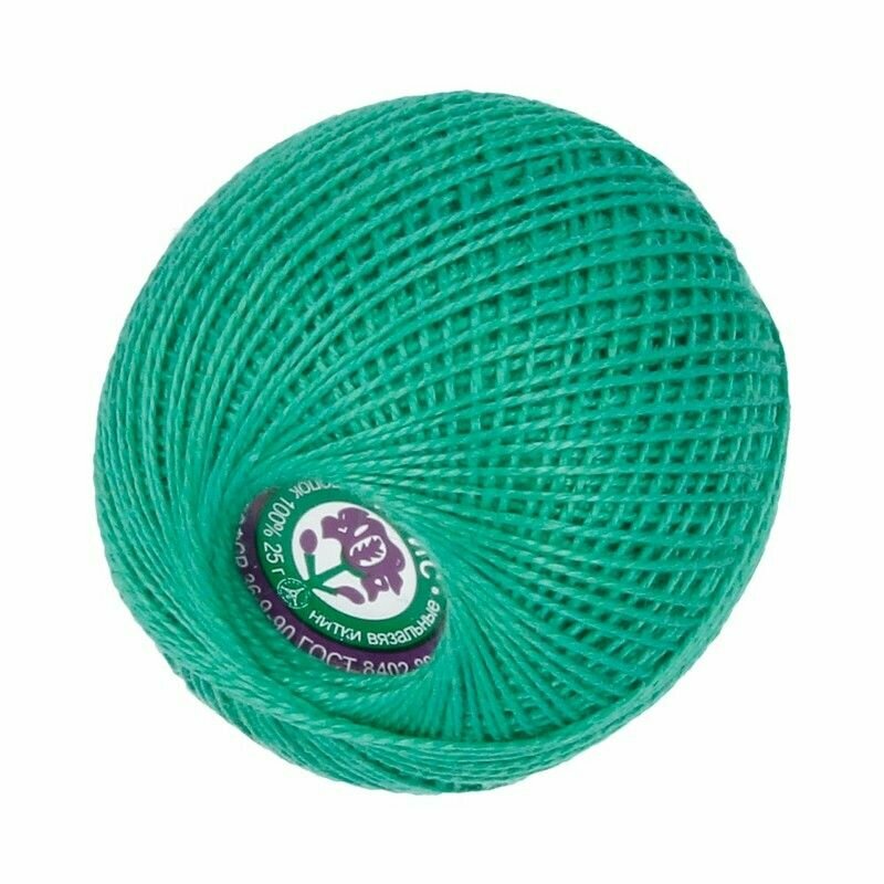 Набор пряжи ПНК им. Кирова "Ирис", хлопок, 20х25 г, 150 м, №3906 зеленый